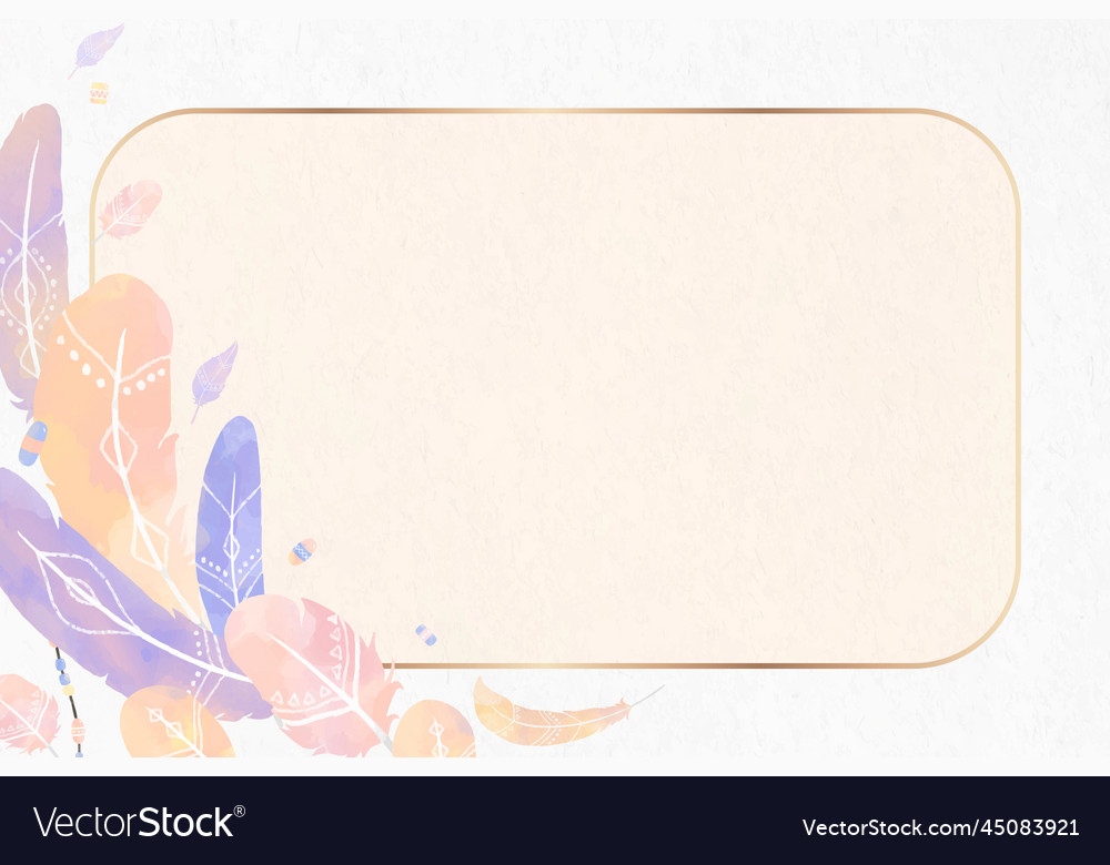 Rectangular boho style frame Royalty Free Vector Image
