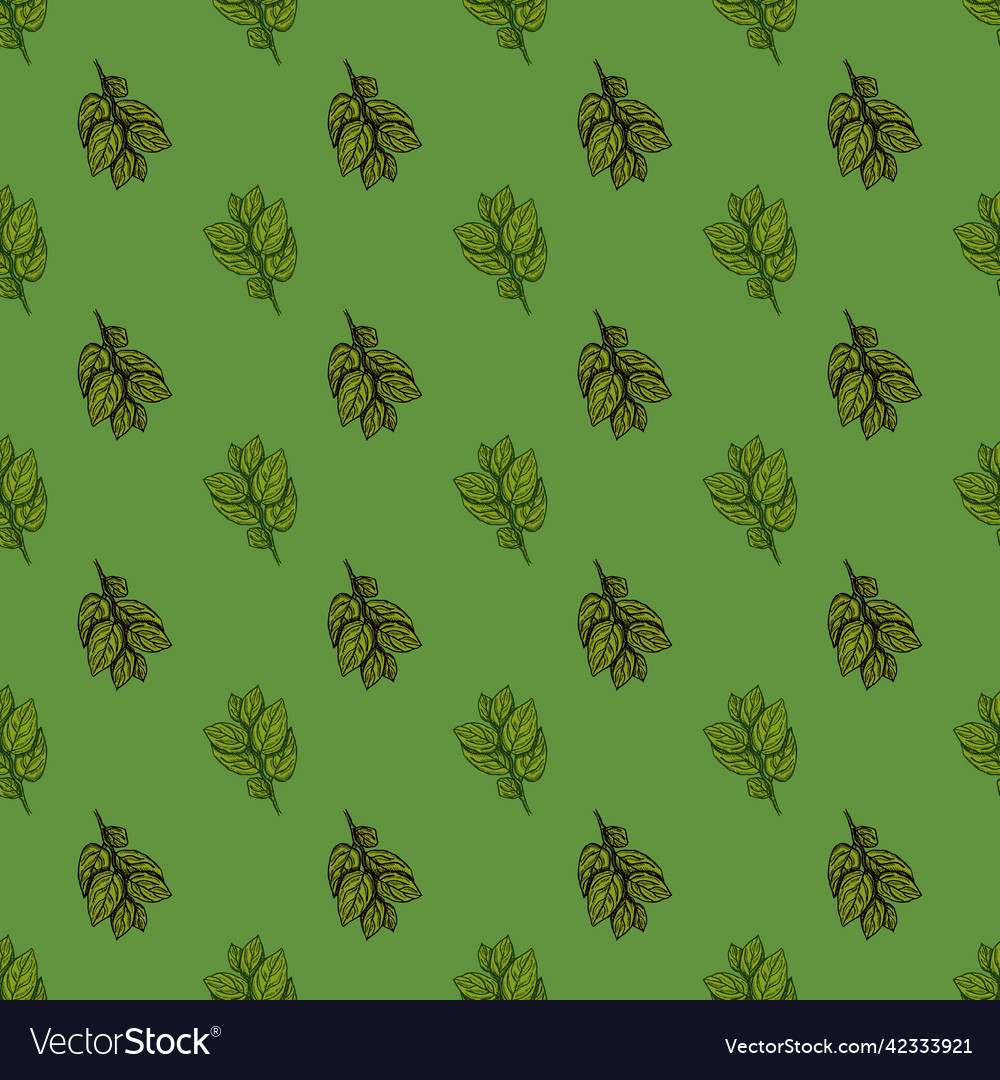 Seamless pattern engraved tree branches vintage Vector Image