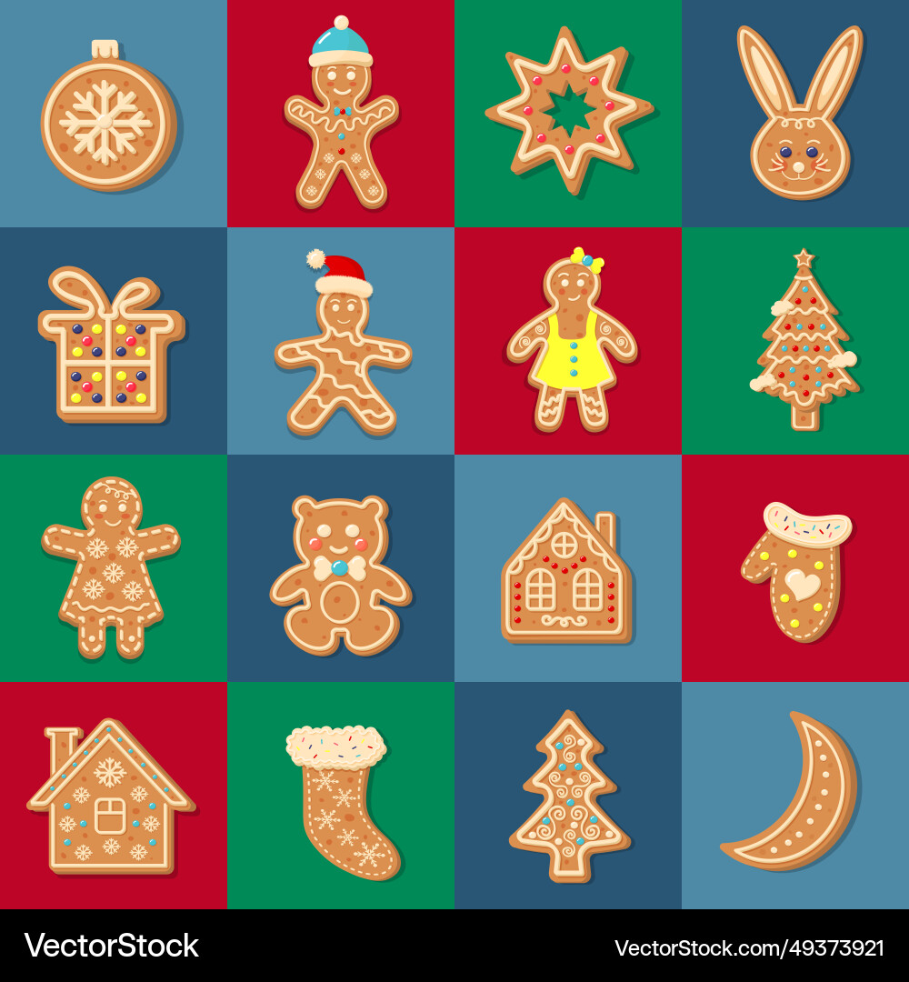 Seamless square pattern with christmas Royalty Free Vector