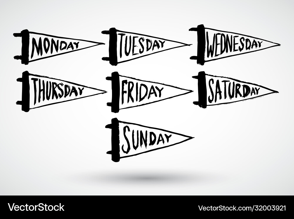 Set every day a week grunge calendar icons Vector Image
