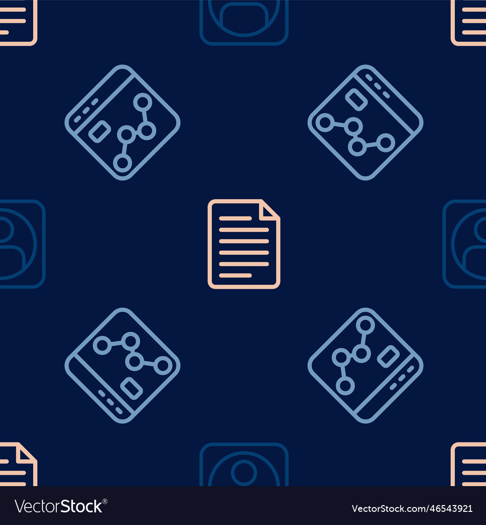 Set Line Create Account Screen Market Analysis Vector Image