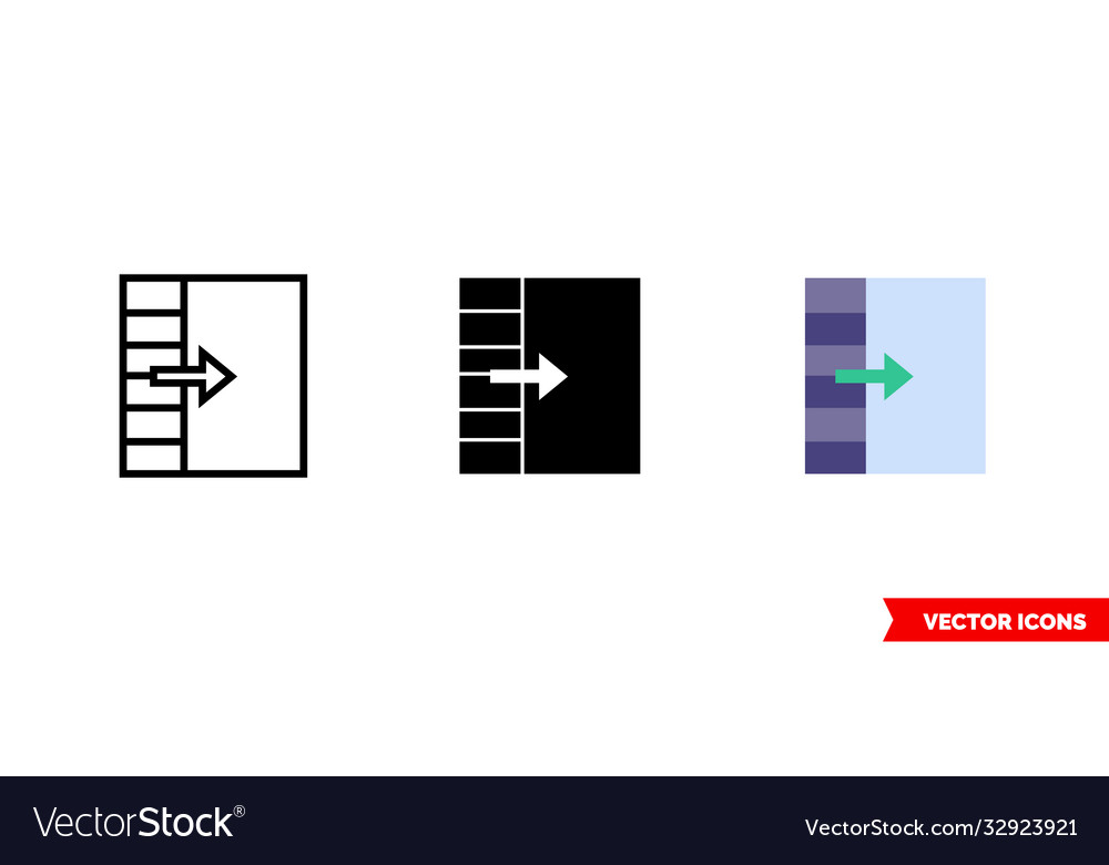 Show sidepanel icon 3 types isolated Royalty Free Vector