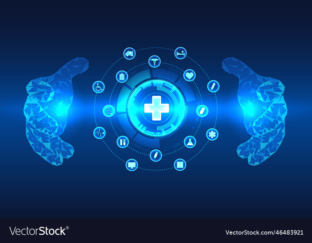 Technology circle in the middle Royalty Free Vector Image