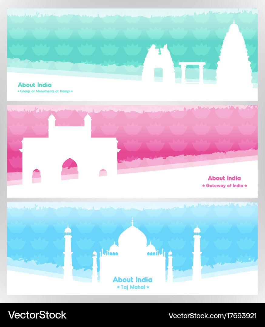 Travel to india banners about india Royalty Free Vector