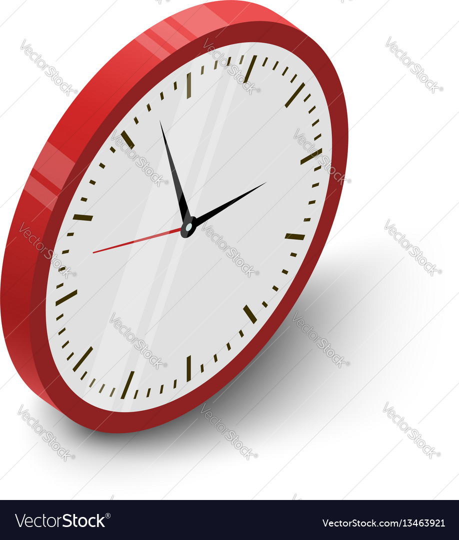 Wall clock icon isometric style Royalty Free Vector Image