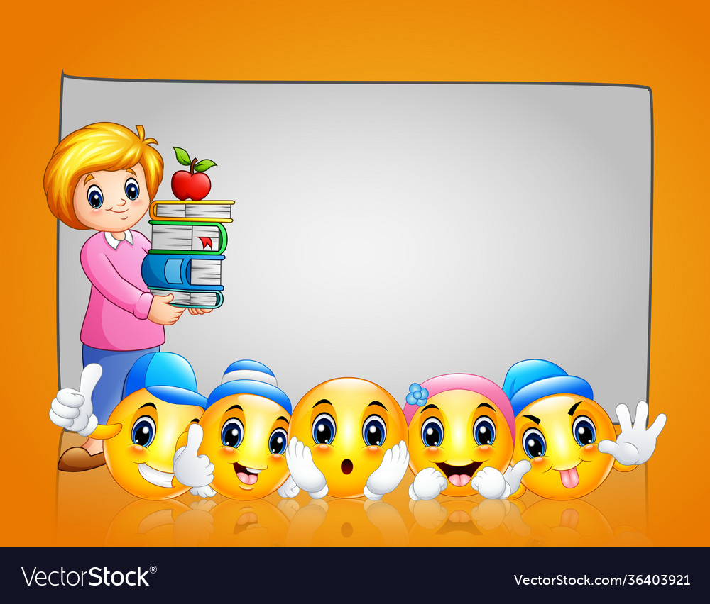 Yellow emoticon template background Royalty Free Vector