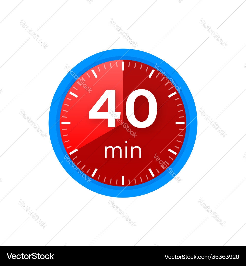 40 minutes stopwatch icon stopwatch Royalty Free Vector