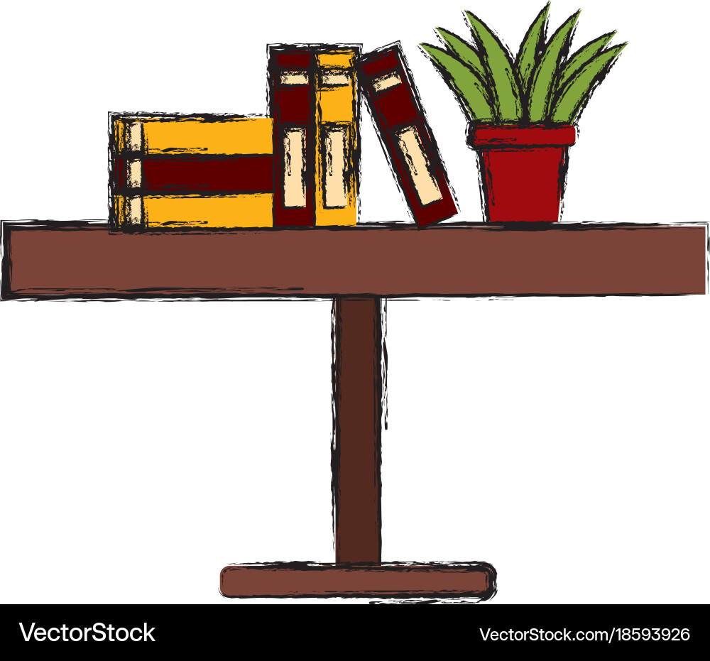 Books on desk Royalty Free Vector Image - VectorStock
