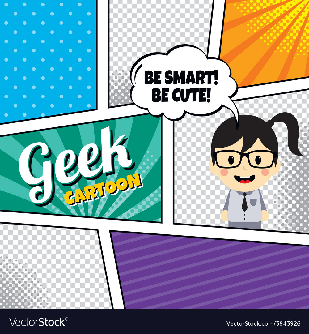 Cartoon theme comic template Royalty Free Vector Image