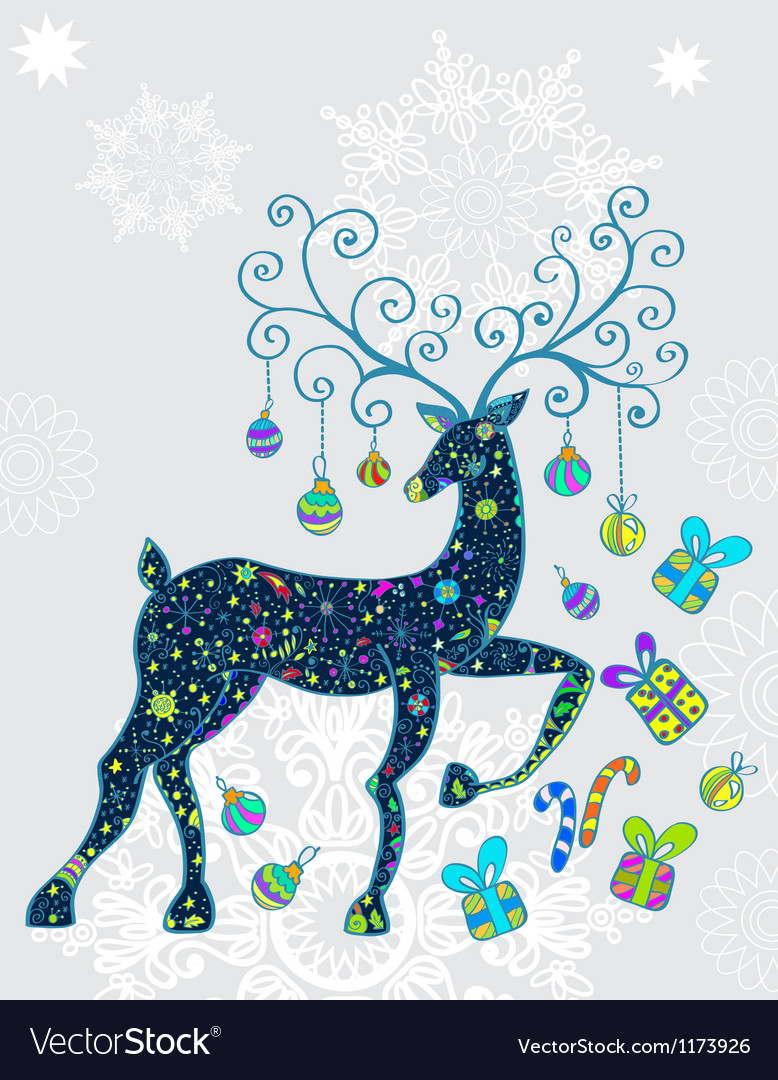 Christmas deer Royalty Free Vector Image - VectorStock