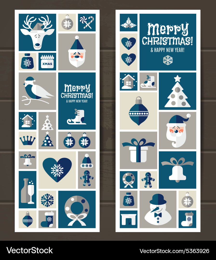 Christmas set of icons Royalty Free Vector Image