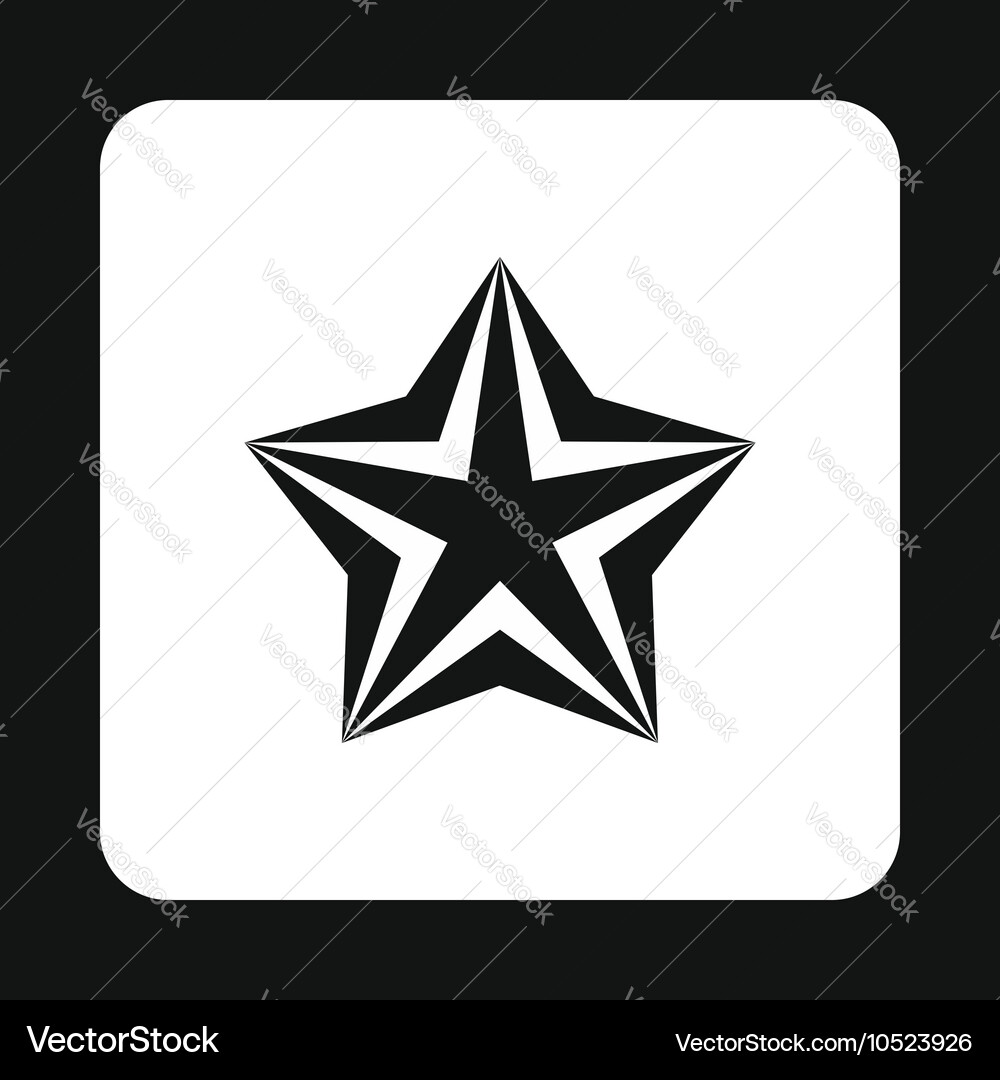 Convex star icon simple style Royalty Free Vector Image