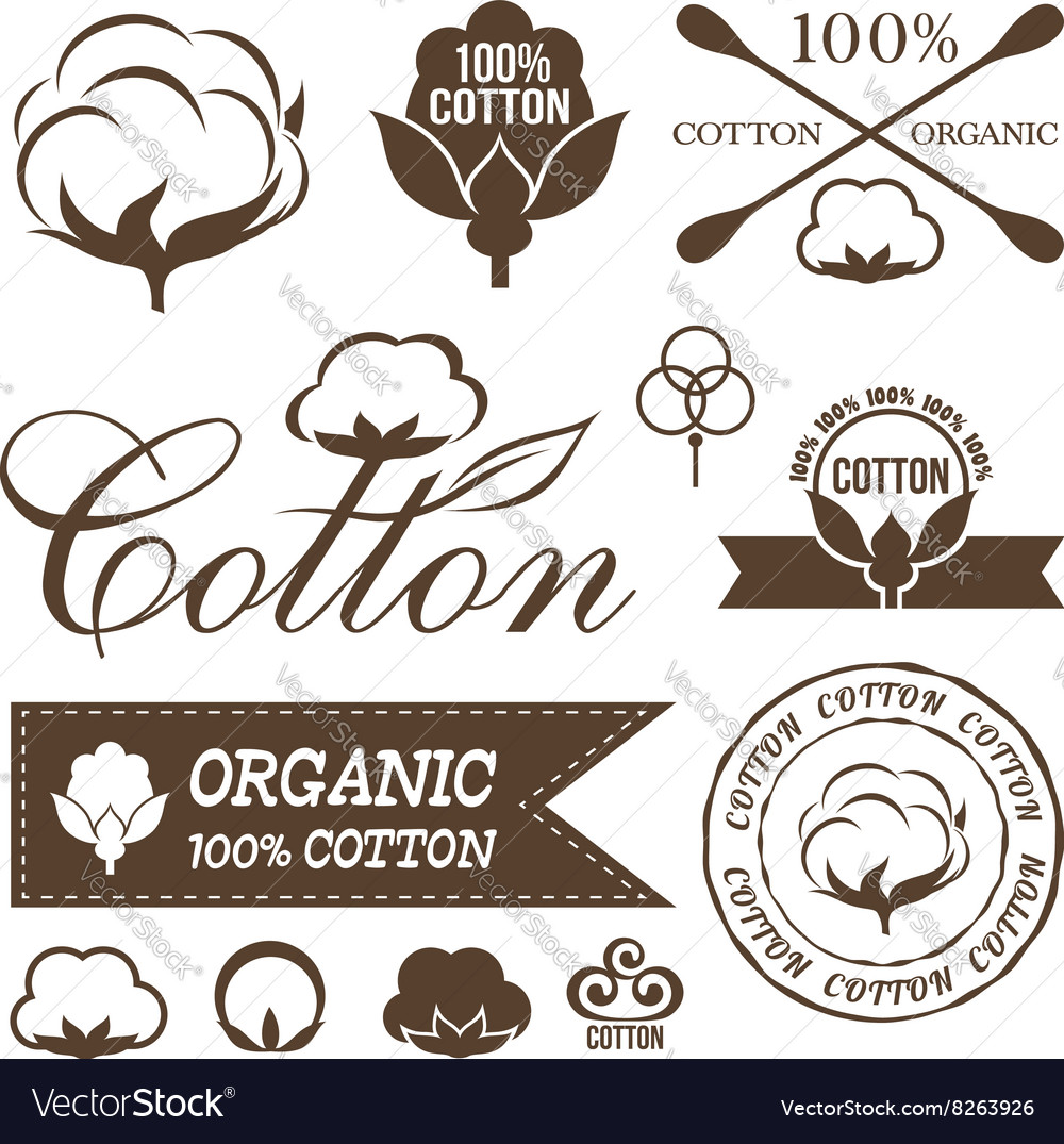 Cotton decoration elements Royalty Free Vector Image