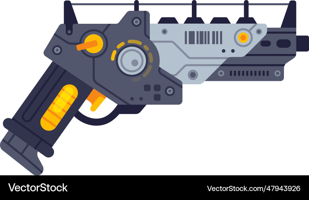 Fantastic weapon and raygun as destructive energy Vector Image
