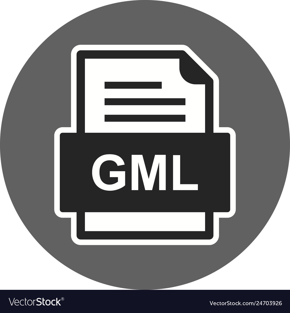 Gml file document icon Royalty Free Vector Image