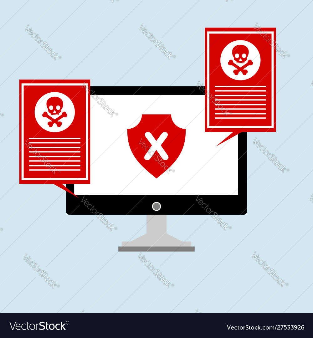 Hacker activity computeralert notification Vector Image