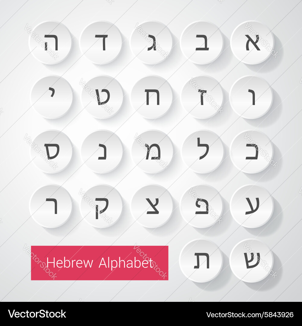Hebrew alphabet Royalty Free Vector Image - VectorStock