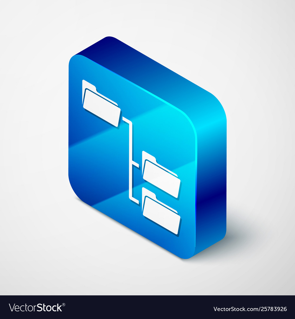 Isometric folder tree icon isolated on white Vector Image