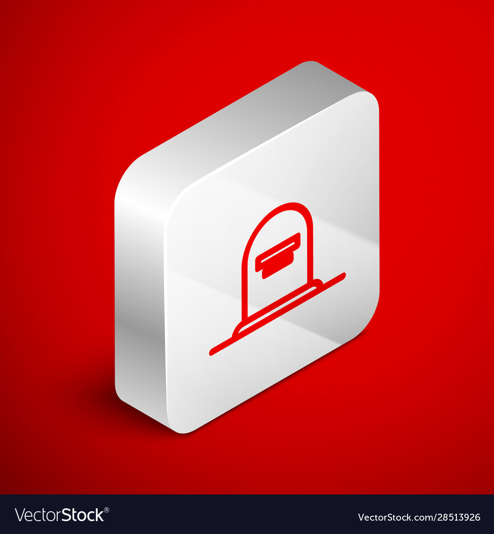 Isometric line tombstone with rip written Vector Image Isometric line tombstone with rip written Vector Image