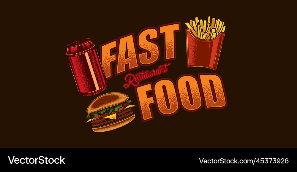 Original fast food restaurant banner Royalty Free Vector