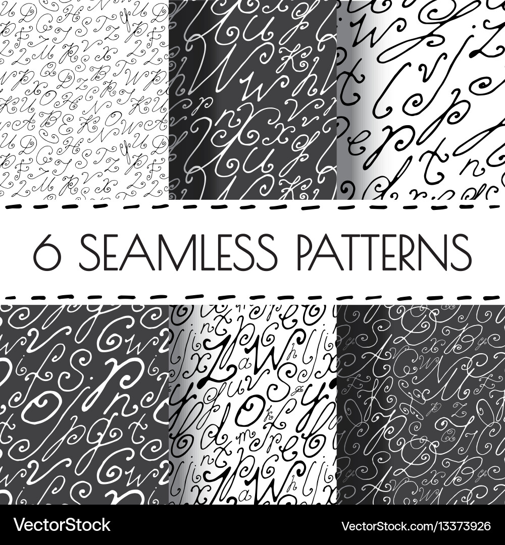 Set of seamless hand drawn background Royalty Free Vector