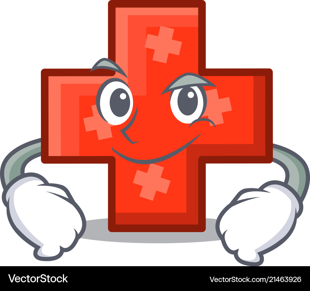 Smirking cross character cartoon style Royalty Free Vector