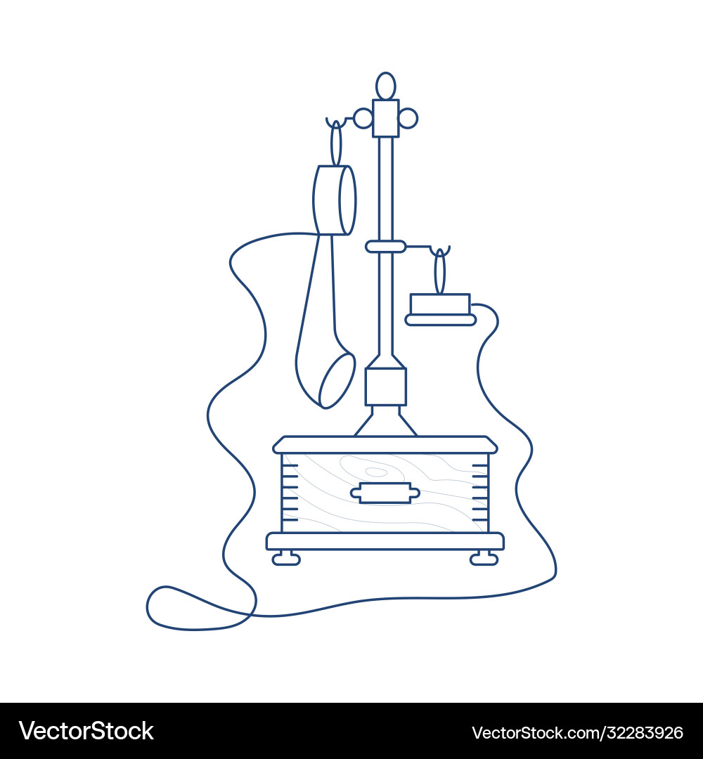Vintage telephone in outline design Royalty Free Vector