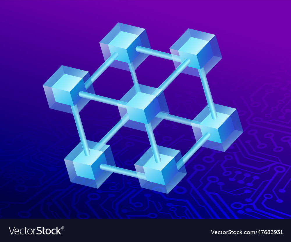 Blockchain technology system Royalty Free Vector Image