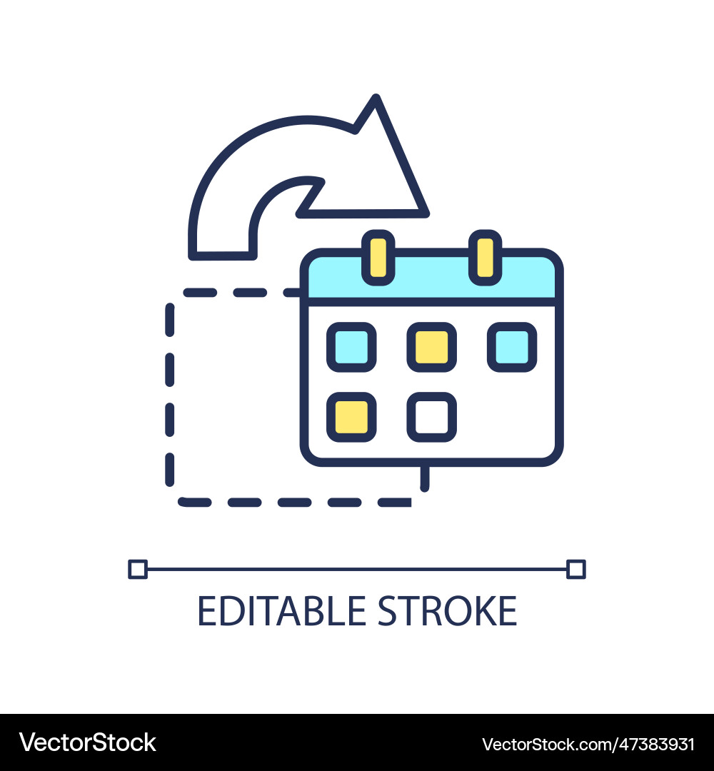 Calendar template rgb color icon Royalty Free Vector Image