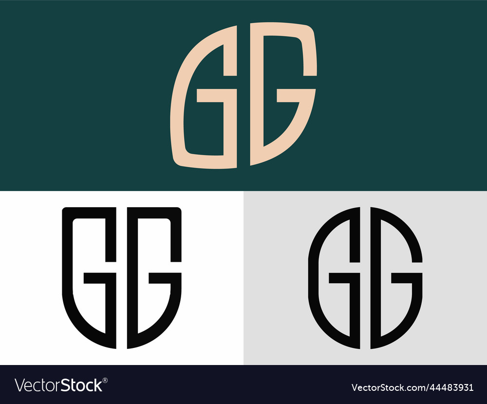 Creative initial letters gg logo designs bundle Vector Image