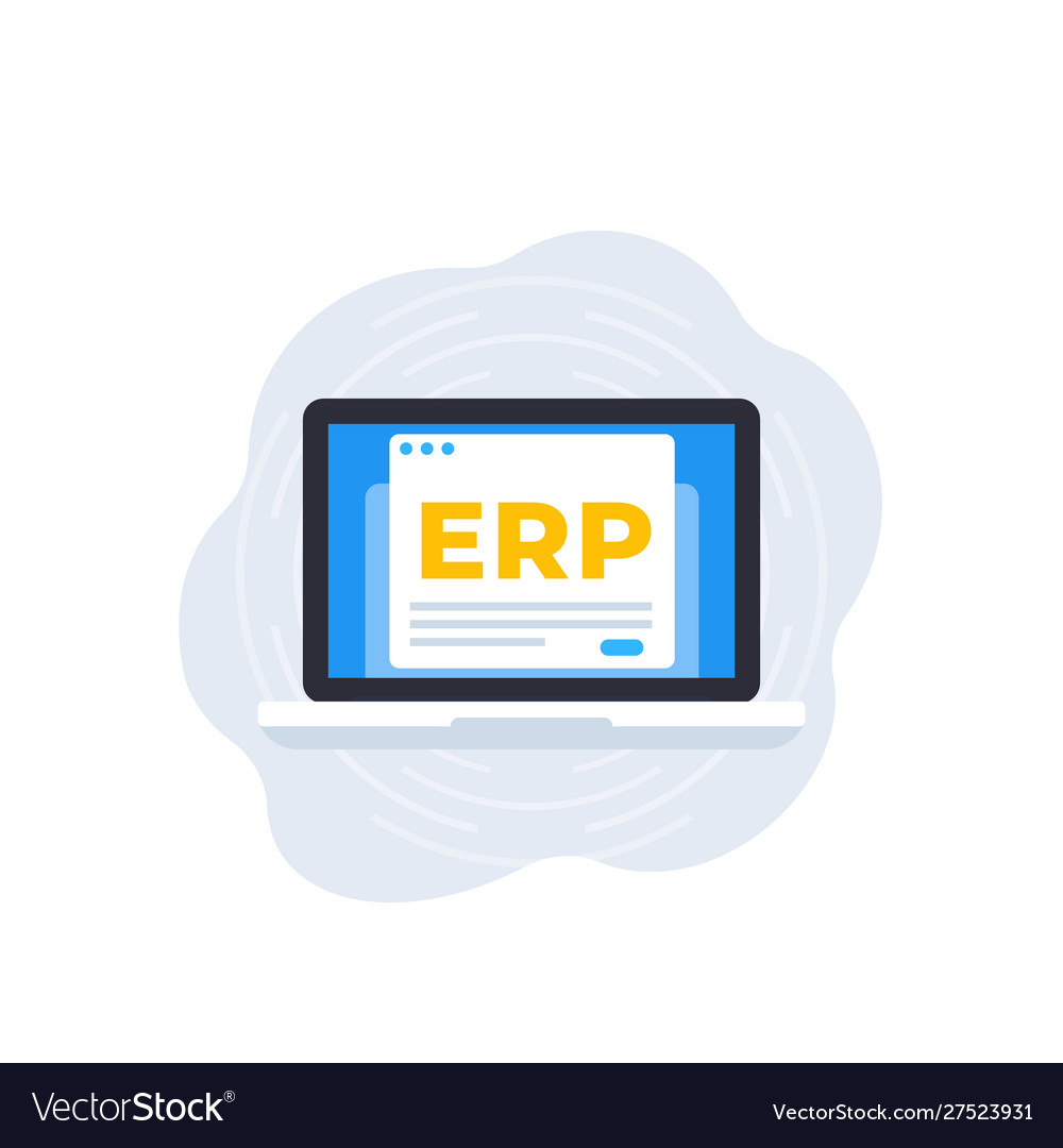 Erp system software icon with laptop Royalty Free Vector Erp system software icon with laptop Royalty Free Vector