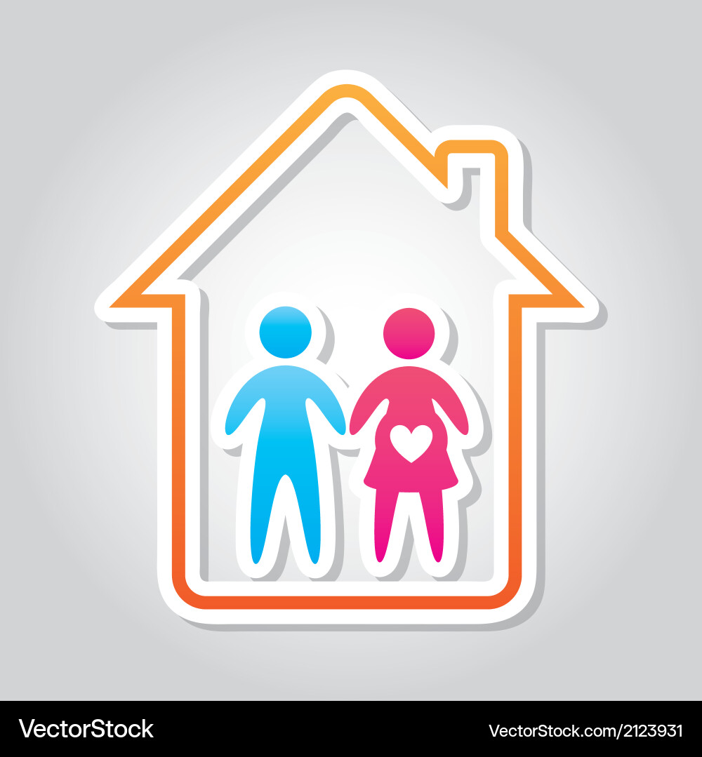Family icon over gray background Royalty Free Vector Image