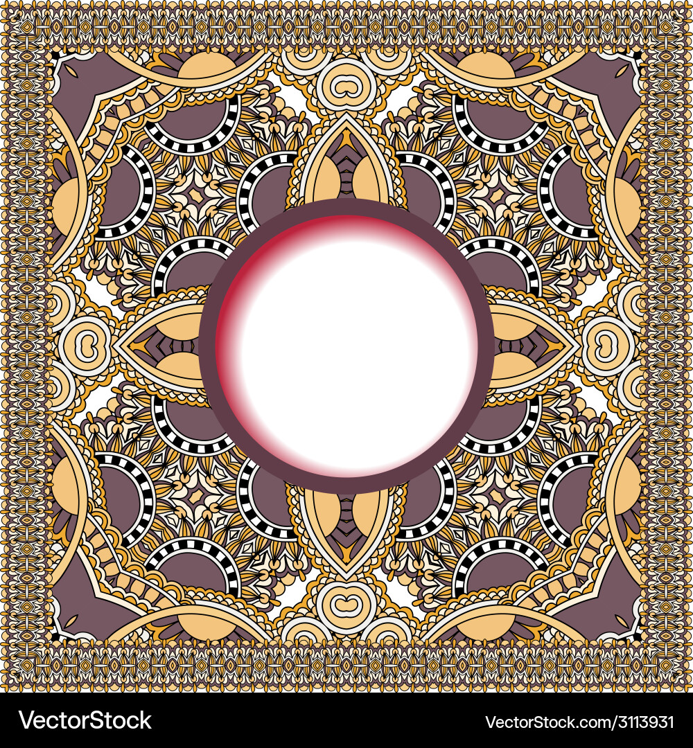 Floral round pattern in ukrainian oriental ethnic Vector Image