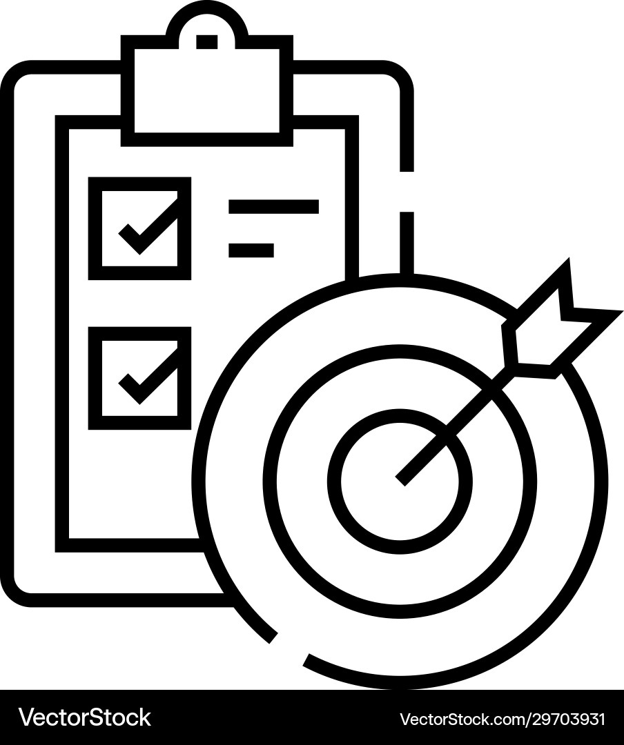 Goals line icon concept sign outline Royalty Free Vector