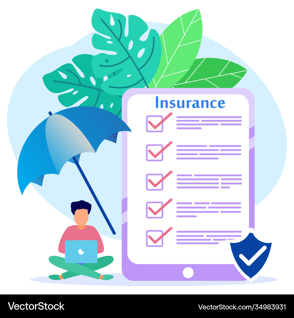 Graphic cartoon character insurance Royalty Free Vector