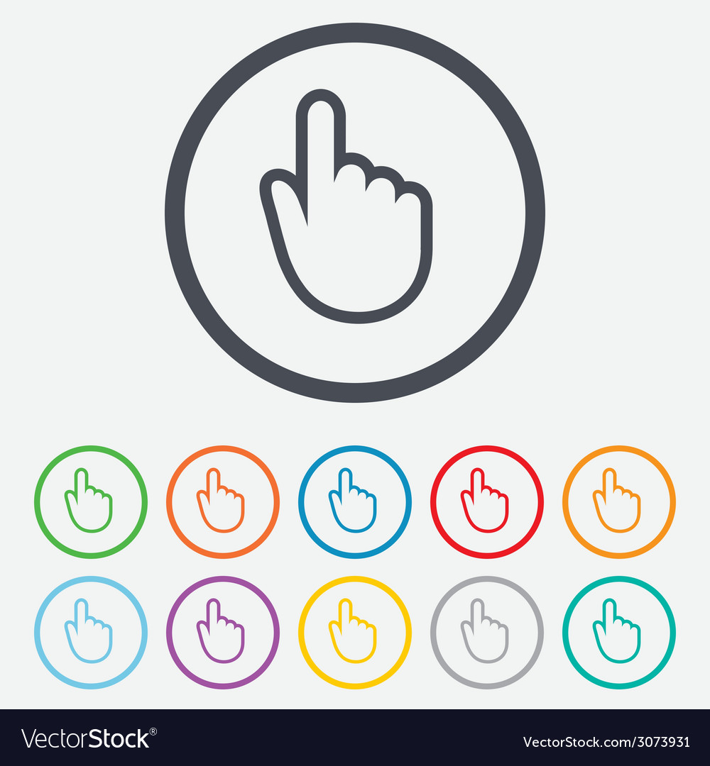 Hand cursor sign icon pointer symbol Royalty Free Vector