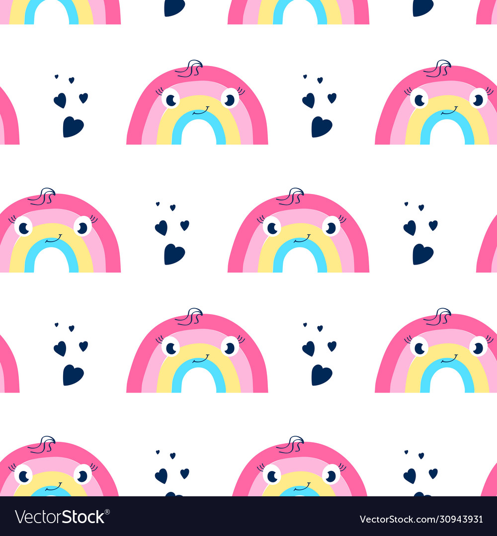 Hand drawing rainbow pattern Royalty Free Vector Image