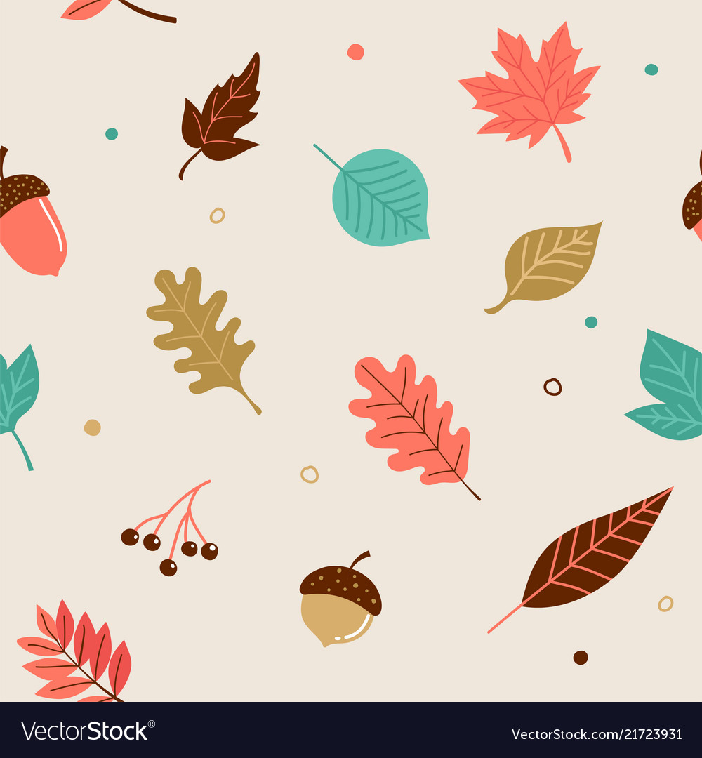 Hello autumn seamless pattern Royalty Free Vector Image