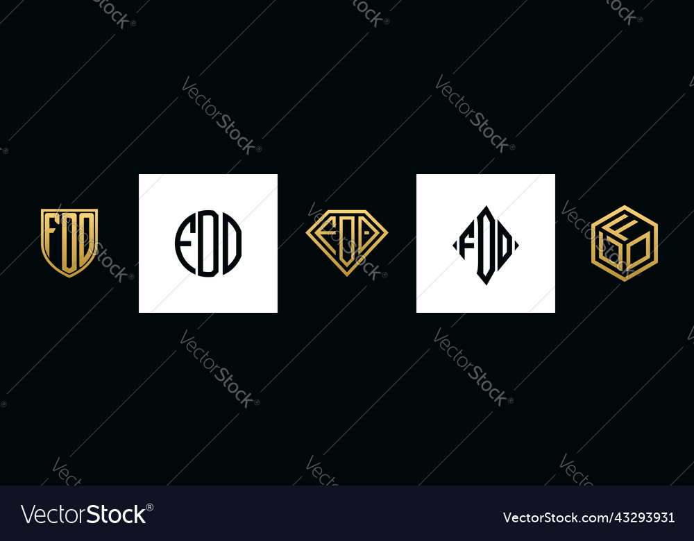 Initial letters fdo logo designs bundle Royalty Free Vector