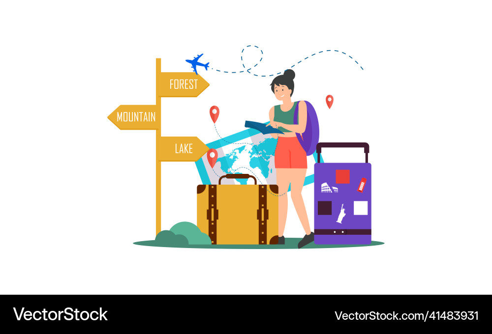 Local tourism landing page template Royalty Free Vector