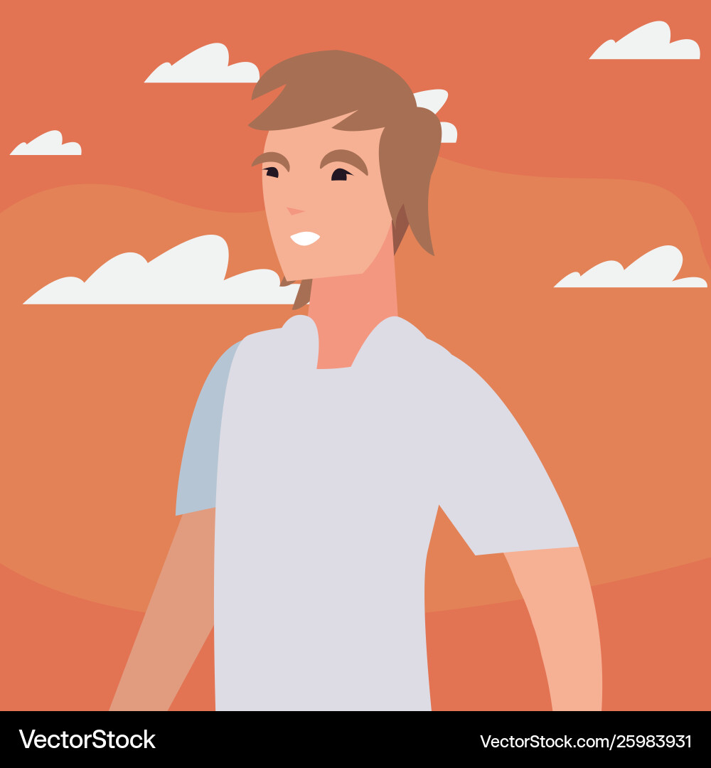 Man portrait character outdoor icon Royalty Free Vector