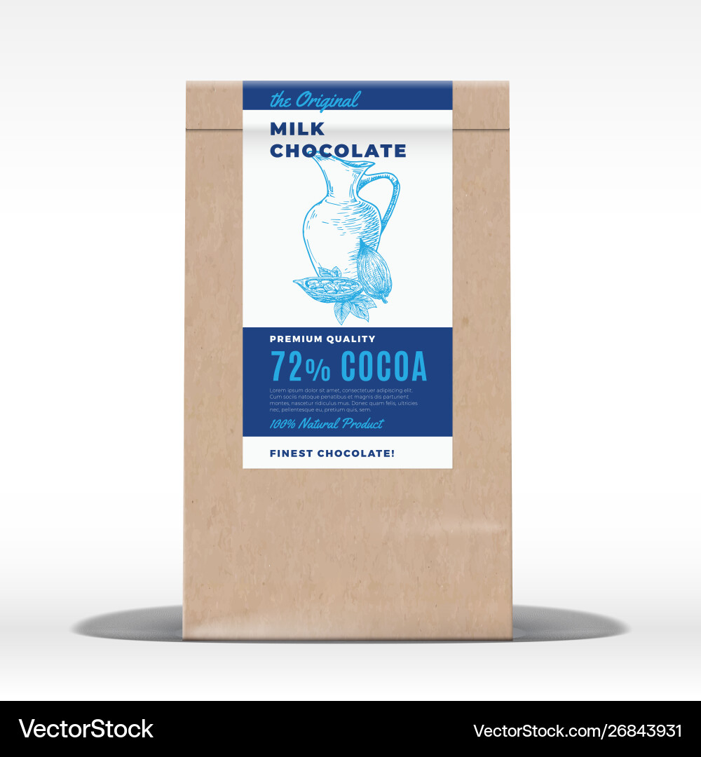 Original milk chocolate craft paper bag Royalty Free Vector