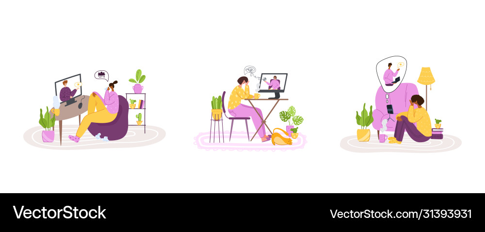 Psychological servise online personal assistance Vector Image