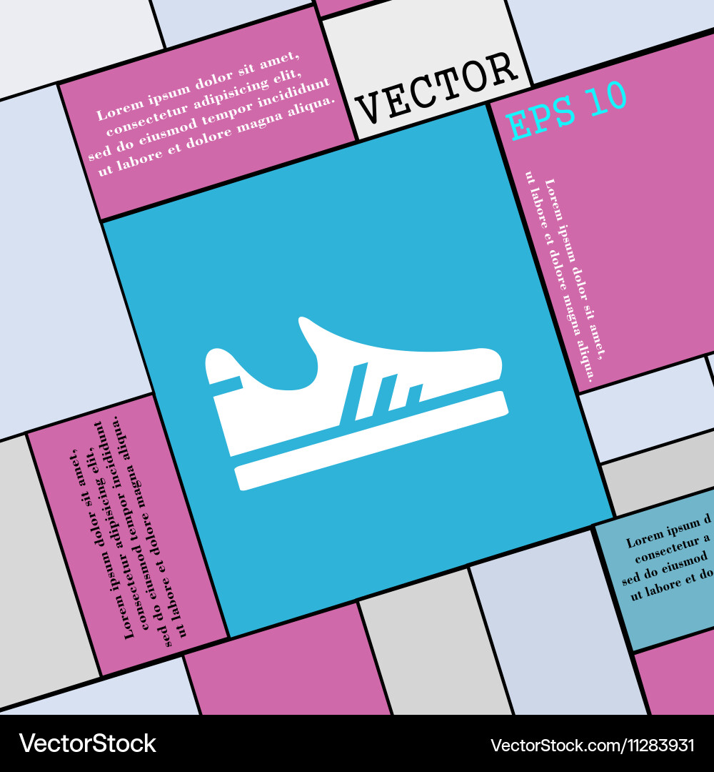 Running shoe icon sign modern flat style for your Vector Image