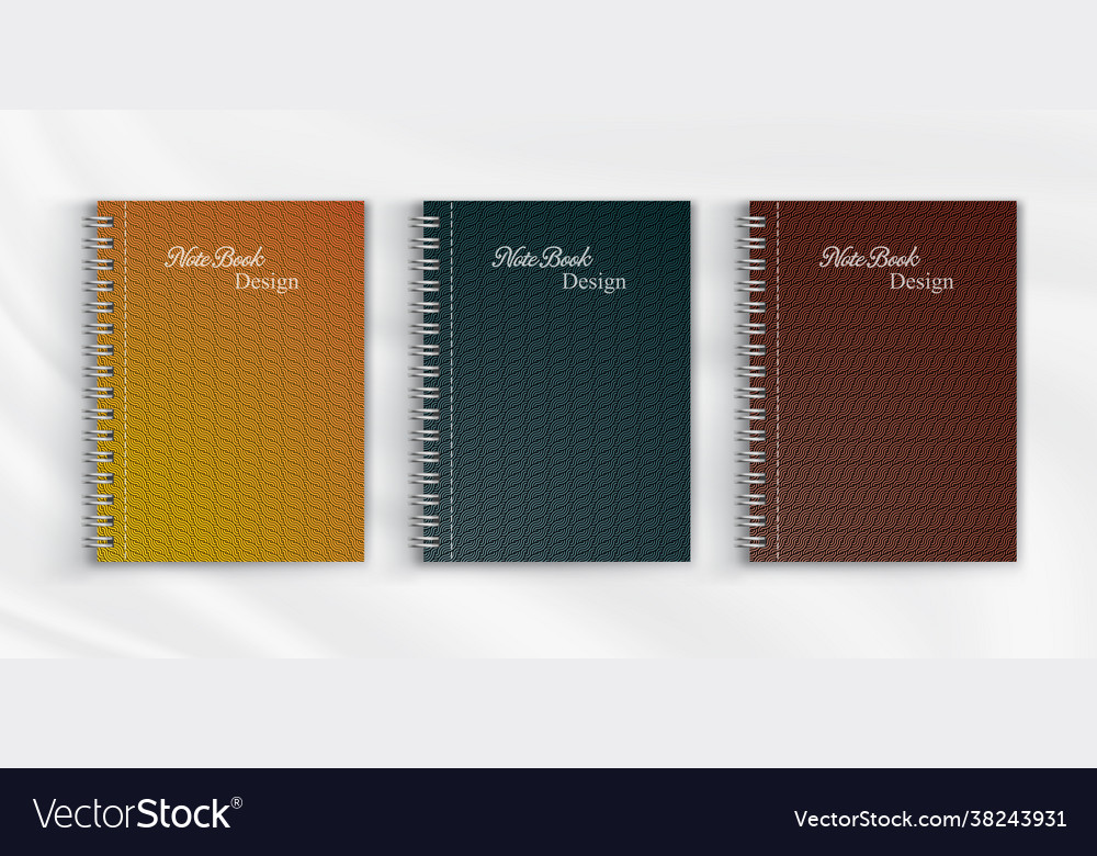 Set Geometric Pattern Notebook Cover Royalty Free Vector