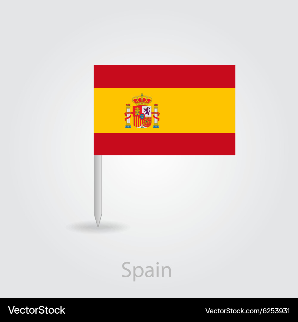 Spanish flag pin map icon Royalty Free Vector Image