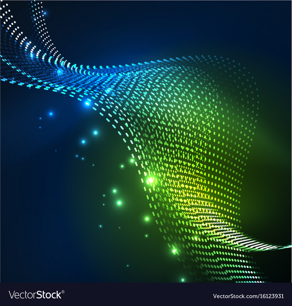 Wave particles background Royalty Free Vector Image