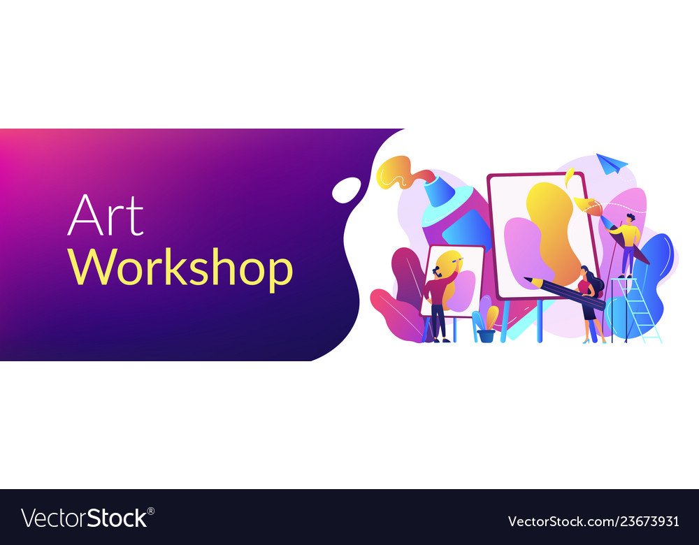 Workshop concept banner header Royalty Free Vector Image