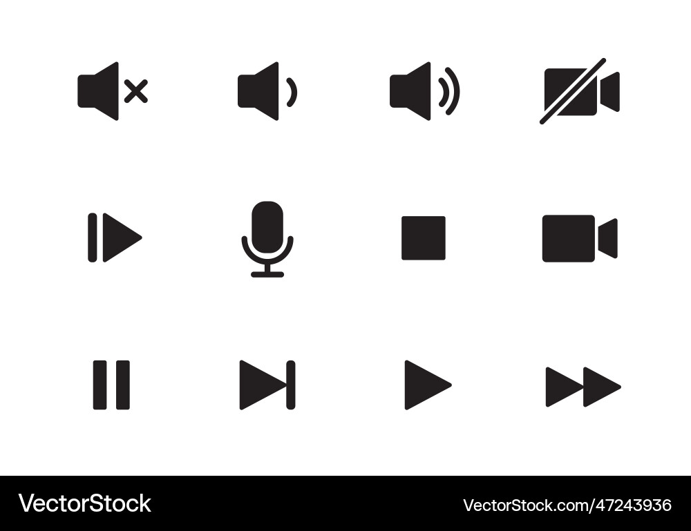 Audio video music player button icon sound Vector Image