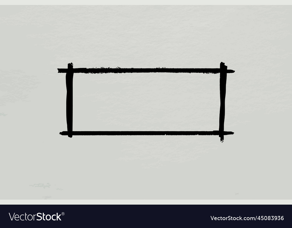 Black rectangle brush frame Royalty Free Vector Image